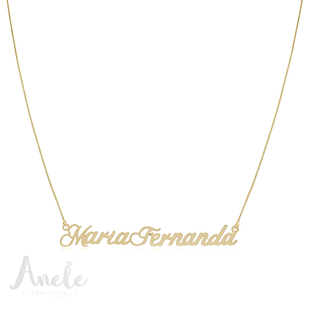 Colar Nome Maria Fernanda Banhado a ouro 18k com 10 milésimos ...