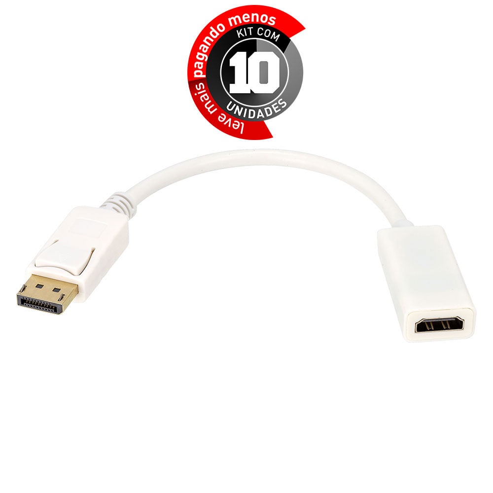 Adaptador Displayport Para Hdmi Branco - Kit Com 10 | Shopee Brasil