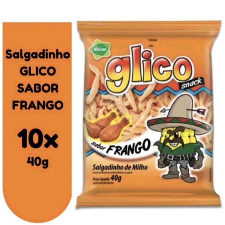 Kit C/10 Salgadinhos Glico Sabor Frango 40g - Ebicen | Shopee Brasil