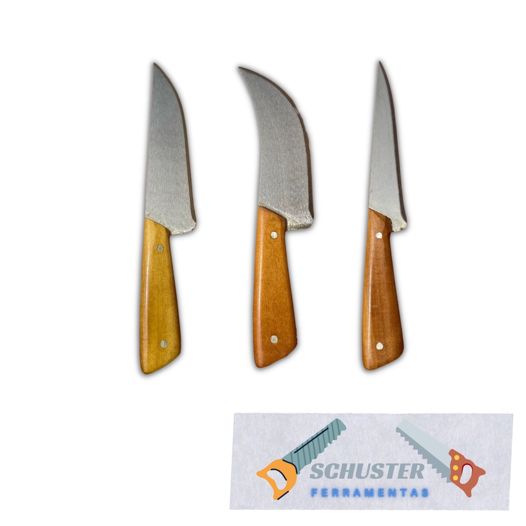 Kit 3 Facas Artesanais/Profissionais Pequenas Para Cozinha, Caça Ou ...