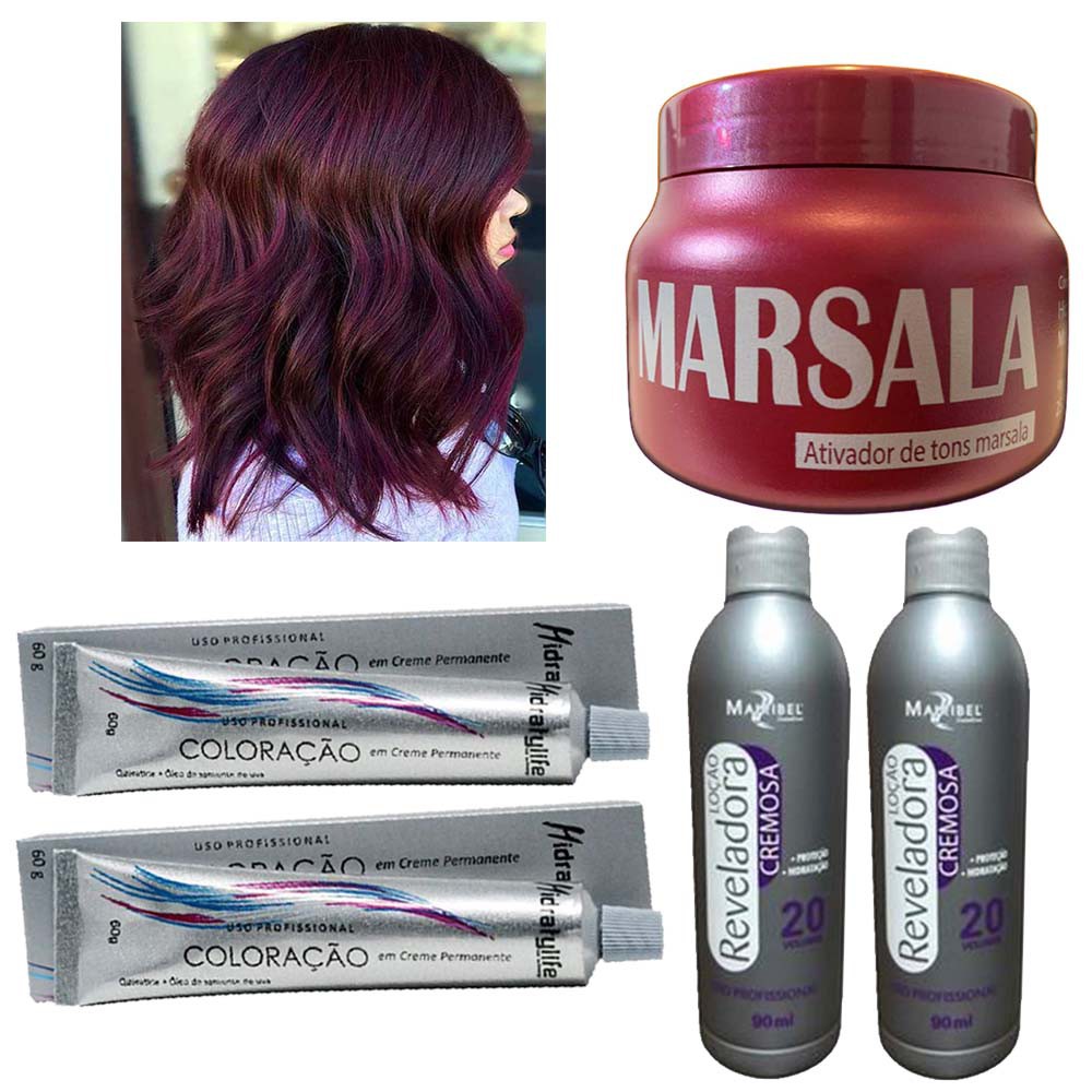 Kit Vinho Marsala 2 Tinta 1 Matizador 250g 2 Ox Mairibel | Shopee Brasil