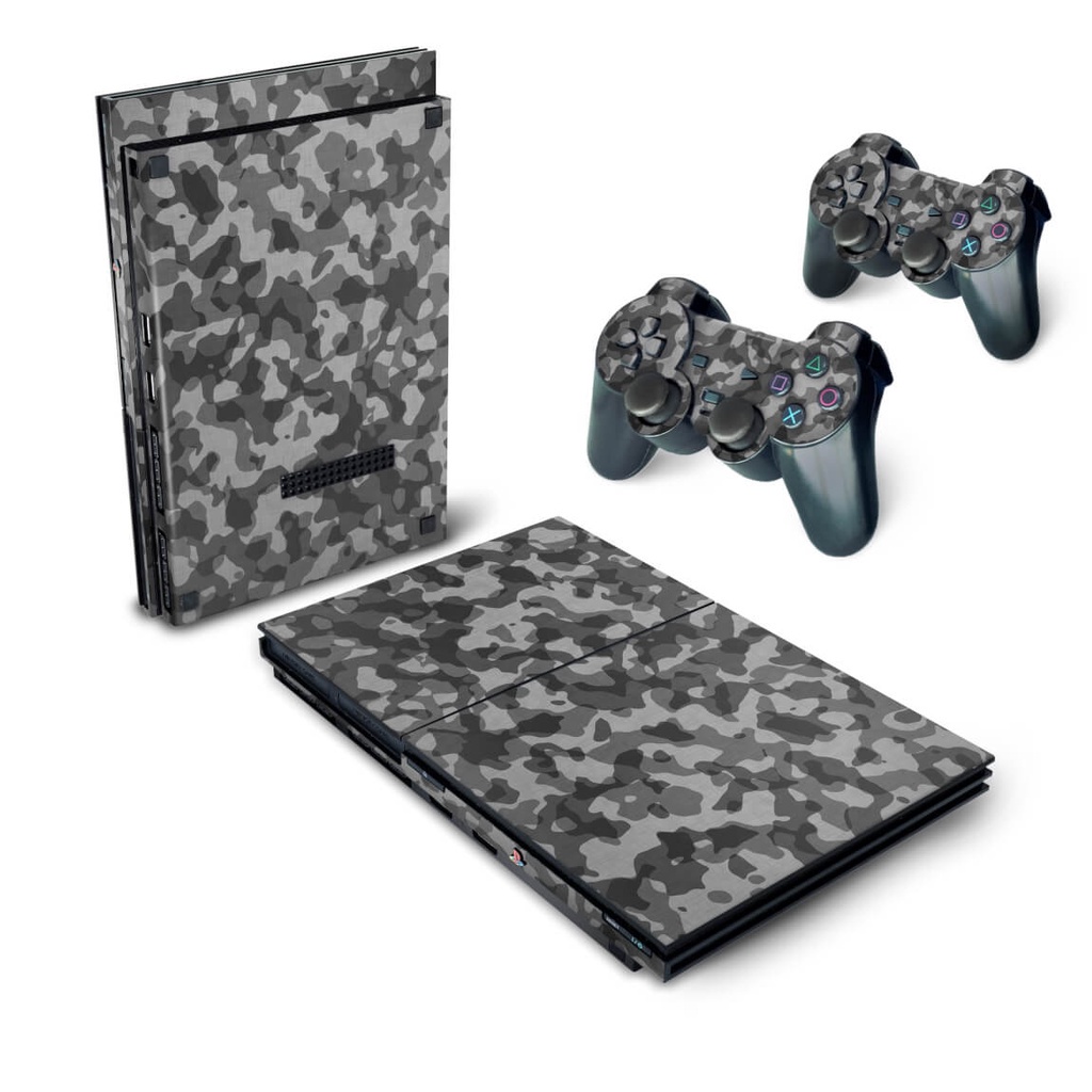 Skin PS2 Slim Adesivo - Camuflada Cinza | Shopee Brasil