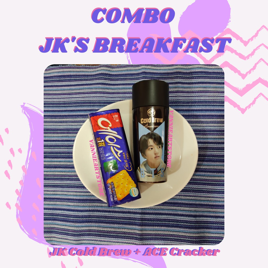 COMBO: JK'S Breakfast (COLD BREW JUNGKOOK + ACE CRACKER) | Shopee Brasil