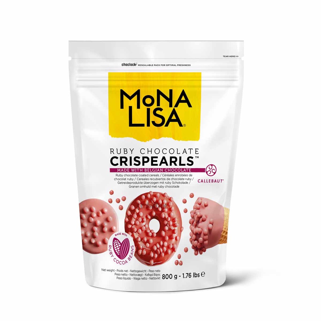 Crispearls de Chocolate Ruby Callebaut Monalisa Belga 800G | Shopee Brasil