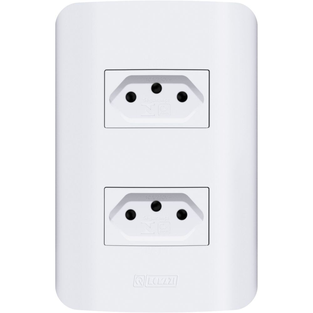 TOMADA DUPLA 2P+T 10A 250V LINHA CANOA - ROMAZI | Shopee Brasil