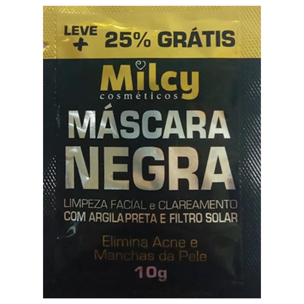 Milcy Mascara Facial Sachet 10g Argila Negra | Shopee Brasil