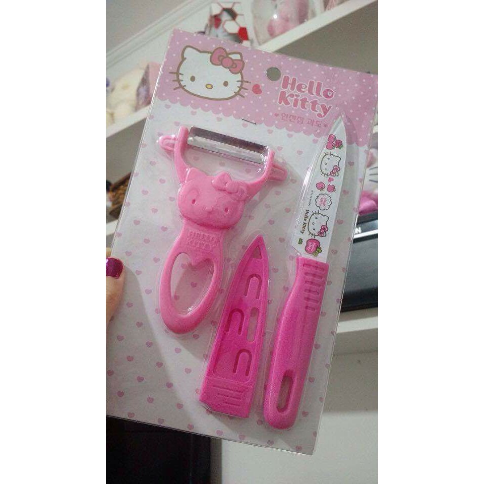 Kit Faca e descascador Hello Kitty | Shopee Brasil
