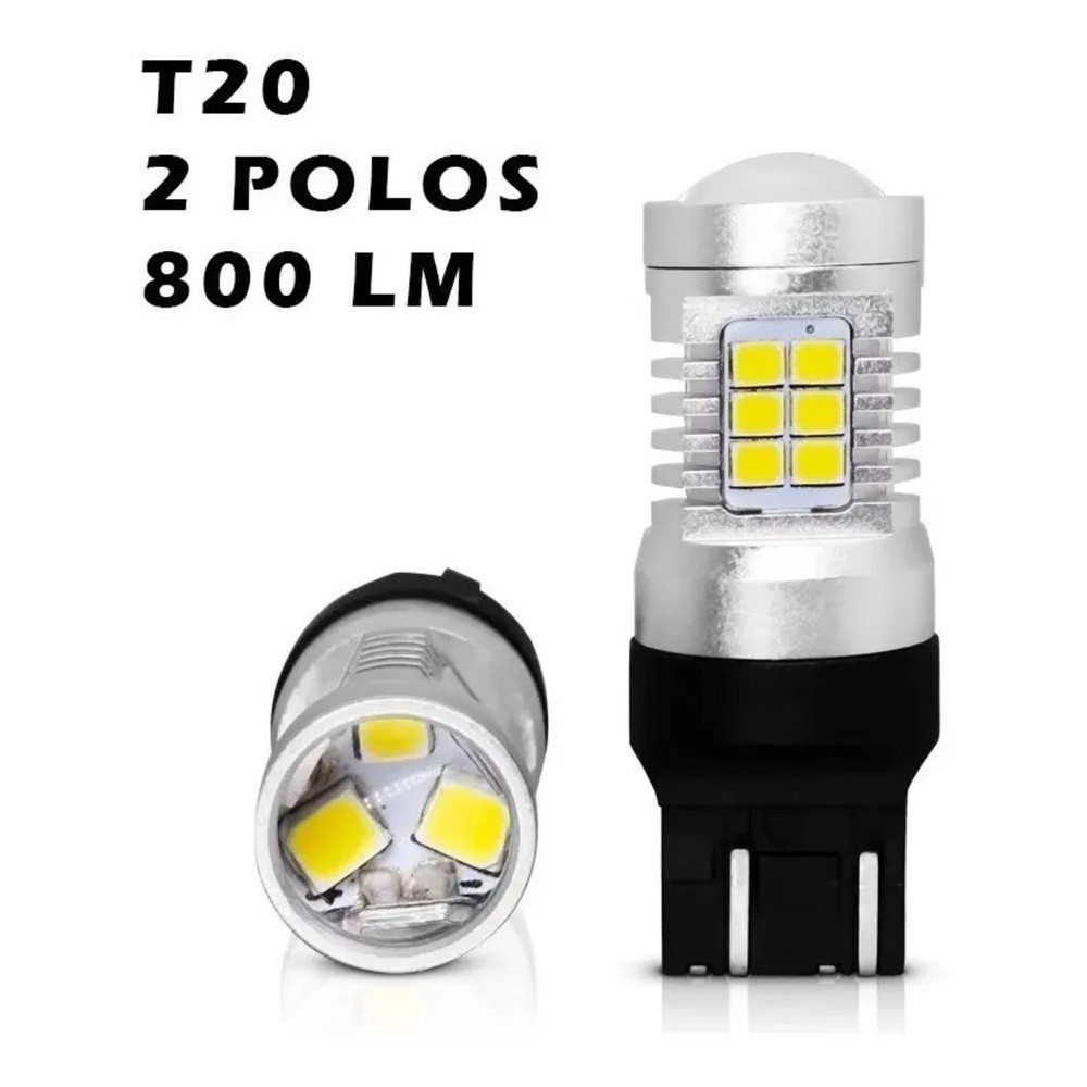 Par De Lâmpadas Led Pingão T20 7443 2 Polos Luz Diurna Drl R8 | Shopee ...