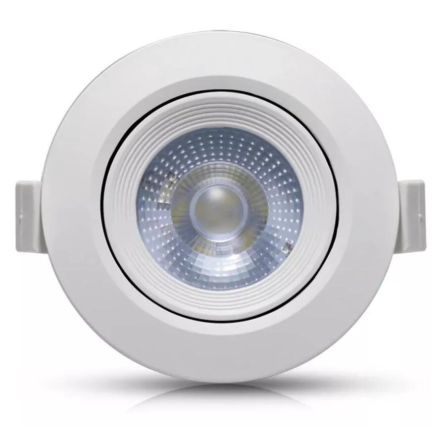 Spot Led 7w Smd Redondo Direcionável Gesso Sanca Bivolt Branco Frio ...