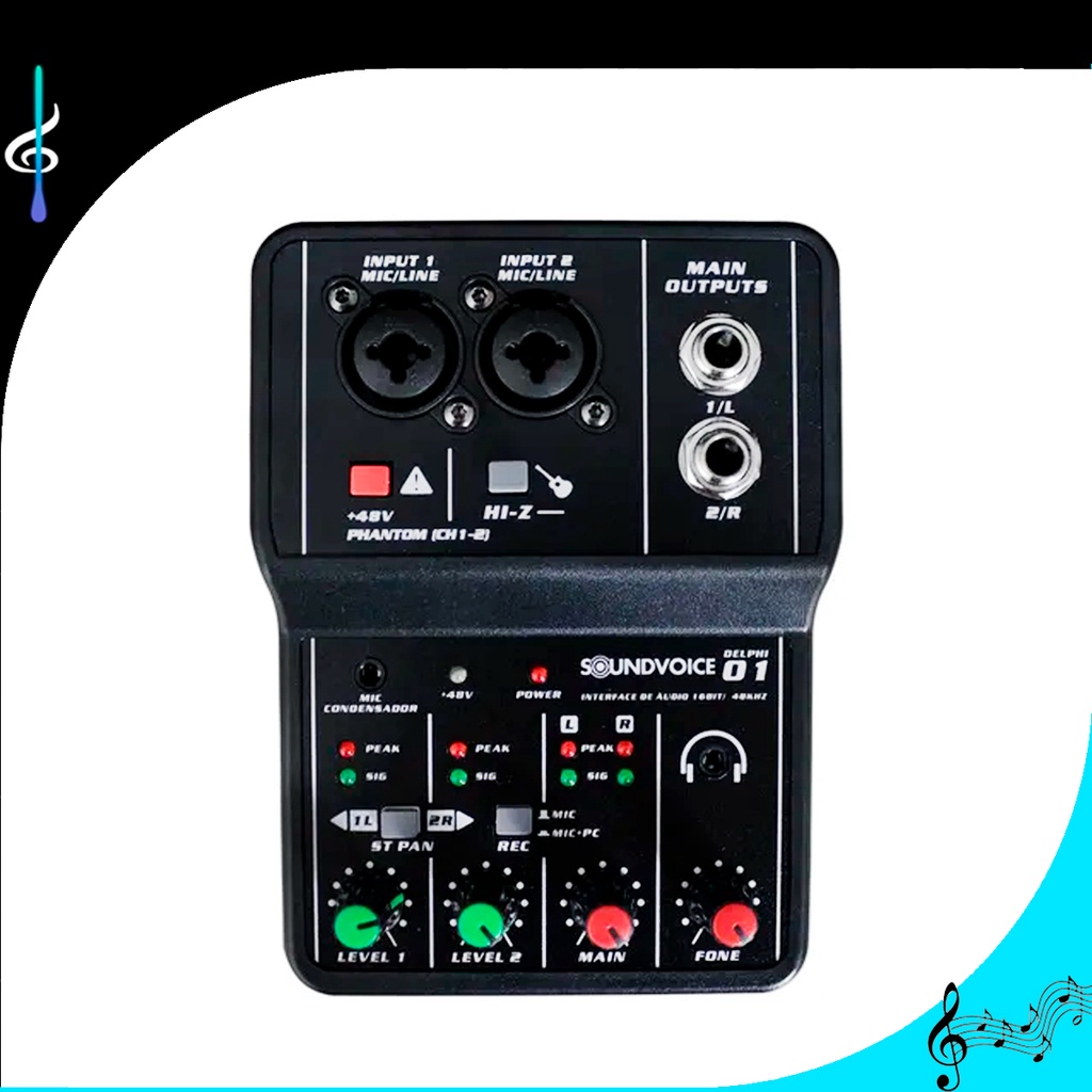 Mesa de Som Interface de Audio Delphi-01 Soundvoice | Shopee Brasil