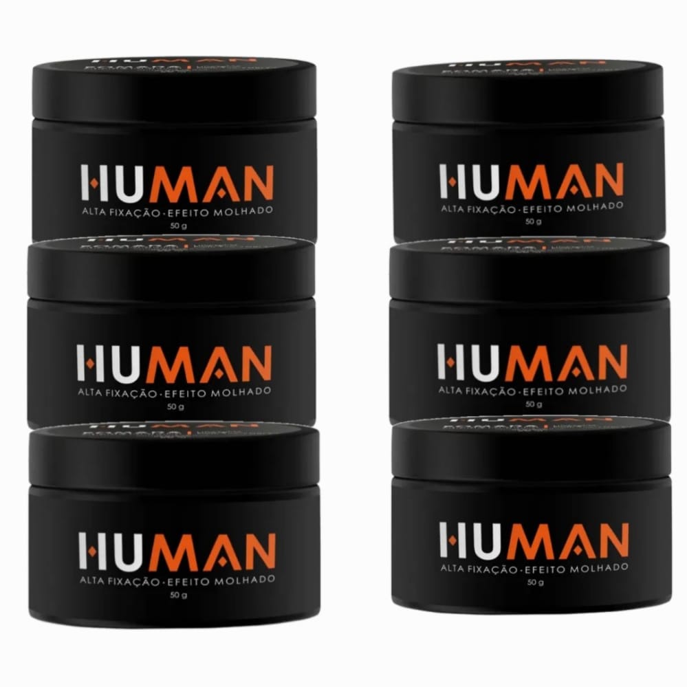 Kit 6 Pomada Modeladora - Efeito Molhado - Forte - Human 50g | Shopee ...
