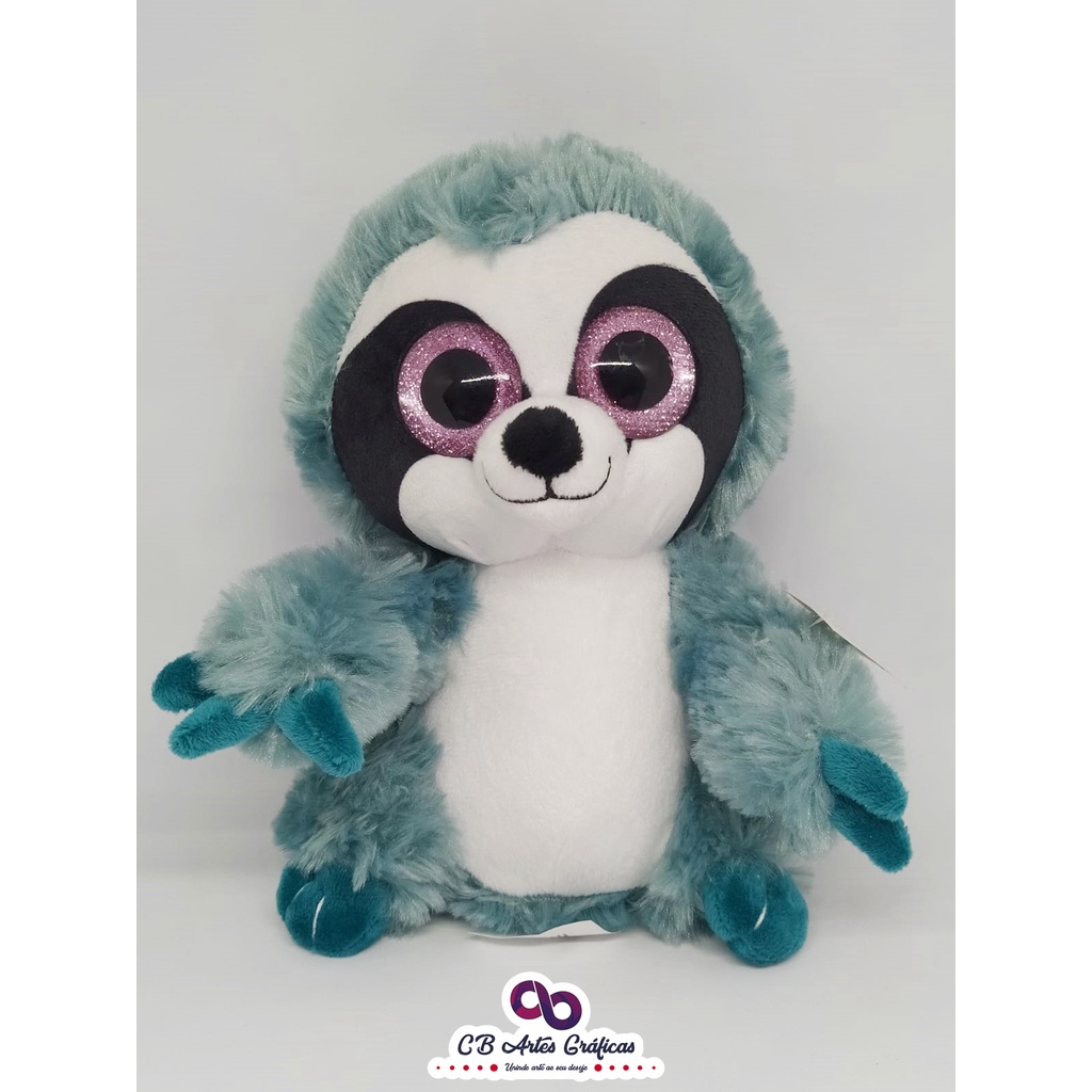 Bicho Preguiça Azul Olhos De Glitter Pelúcia Br Machine Brinquedo ...