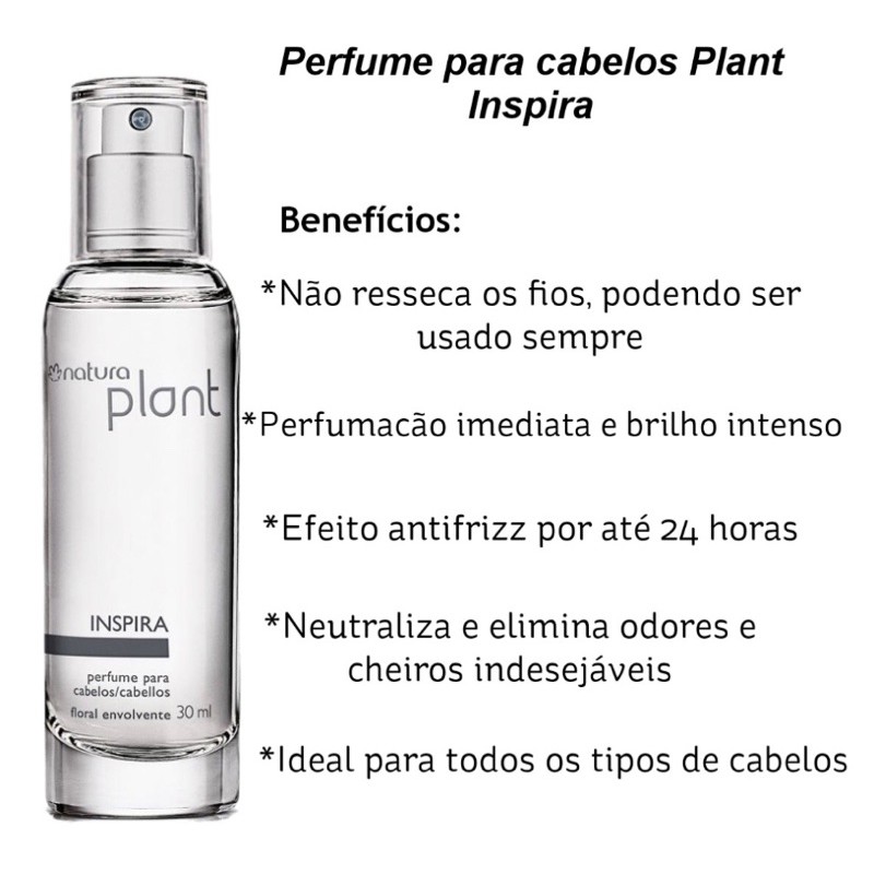 Perfume para cabelo inspira Natura Plant | Shopee Brasil