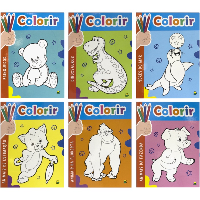 Livro Colorir - Tamanho 20 x 27 cm - 12 Páginas - 6 modelos, escolha um ...