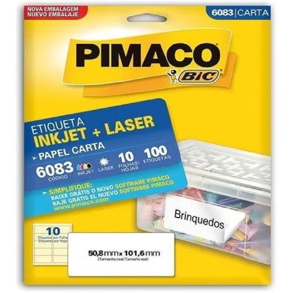 Etiqueta 6083 - com 100 Etiquetas - Pimaco | Shopee Brasil