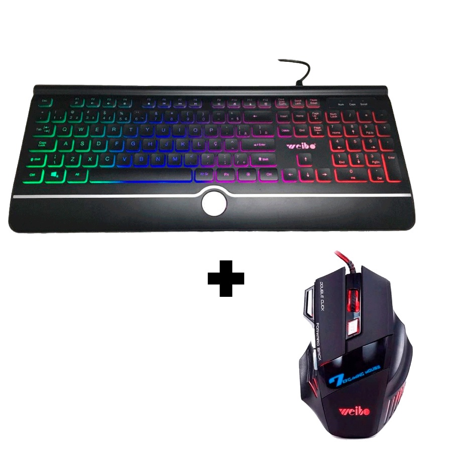 Kit Gamer Teclado + Mouse com Led Rgb Colors USB para Jogos PC | Shopee ...