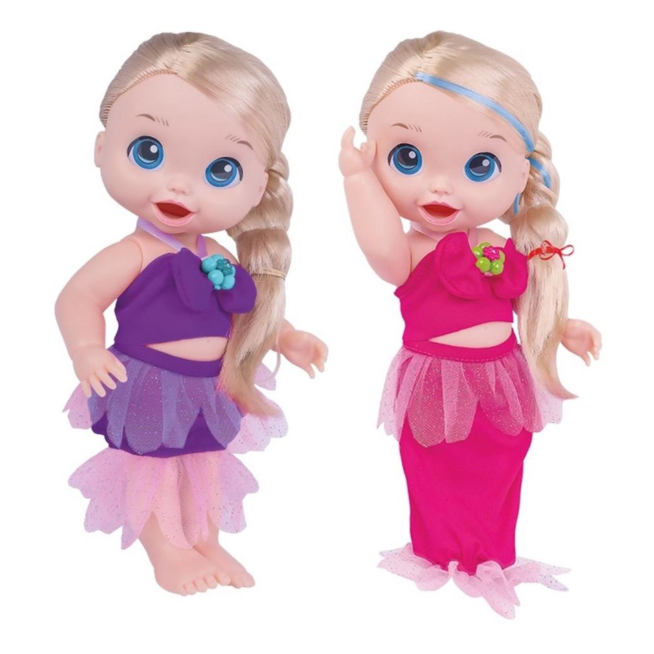 Boneca Babys Collection Bela Sereia Rosa e Roxa | Shopee Brasil