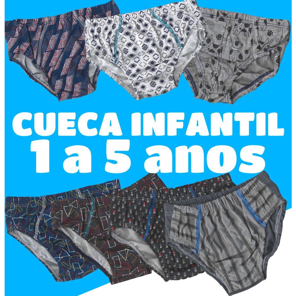 Cueca infantil 1 a 5 anos cueca bebe | Shopee Brasil