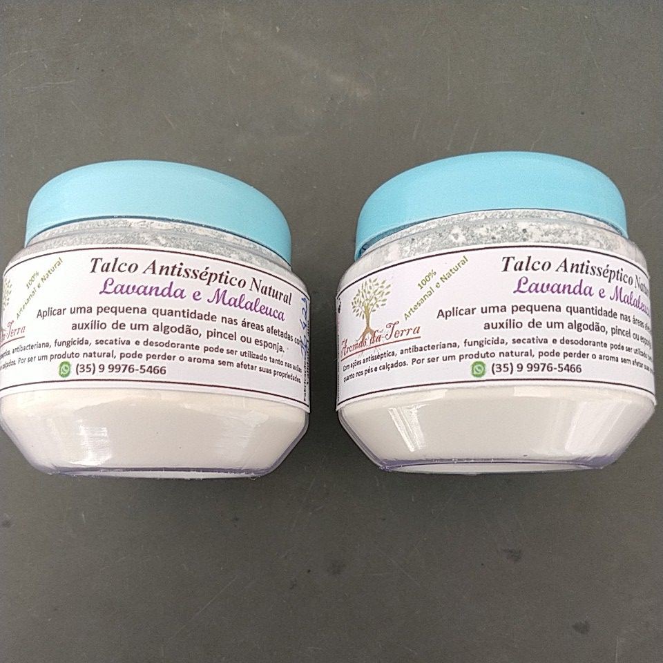 Talco antisséptico natural 80grs Artesanal, Natural e Vegano | Shopee ...
