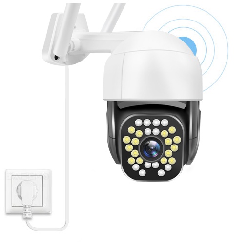 Camera de Vigilancia Com Visao Noturna, 1080p, Giro de 355 graus, WIFI ...