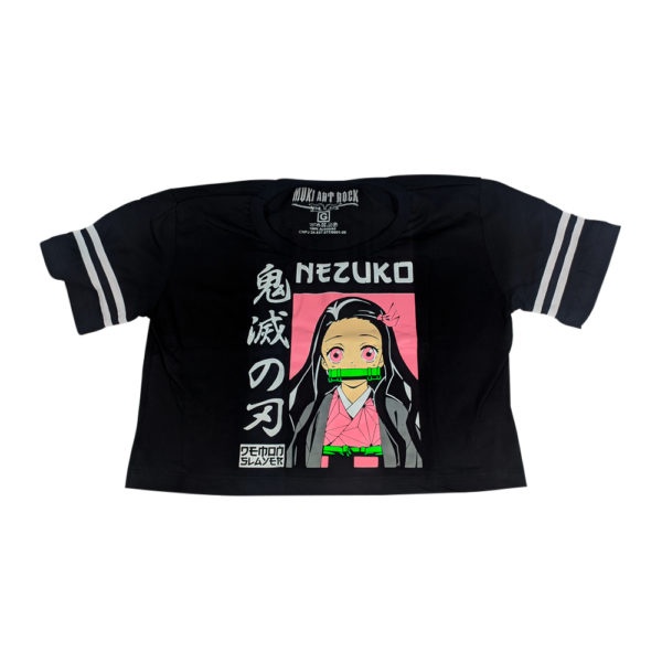 Cropped Top Faixa Anime Nezuko Rosto Demon Slayer | Shopee Brasil