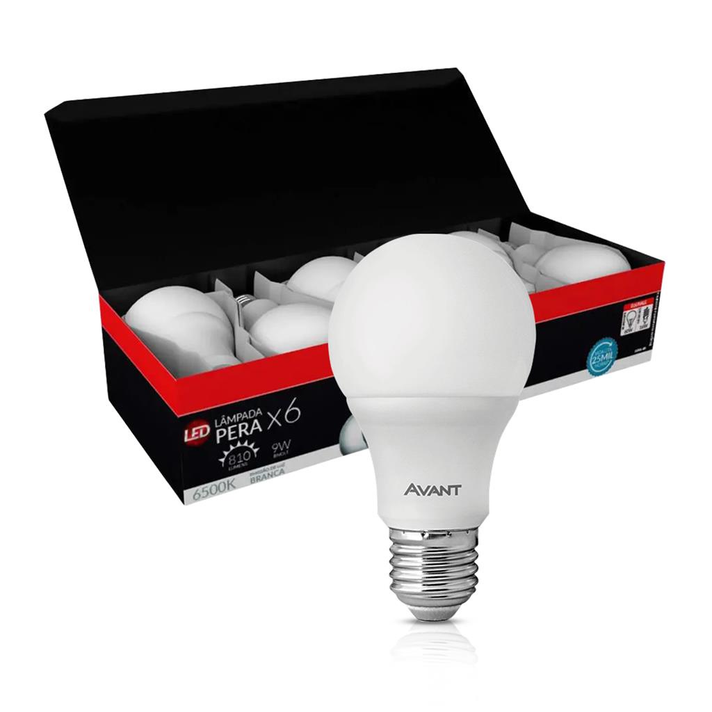 Kit 6 Lampada Led Bulbo A60 9W Bivolt E27 6500K Branco Frio | Shopee Brasil