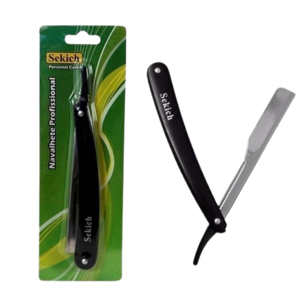 Kit Navalhete Navalha Uso Profissional Para Barbeiro + 5 ou 30 lâminas ...