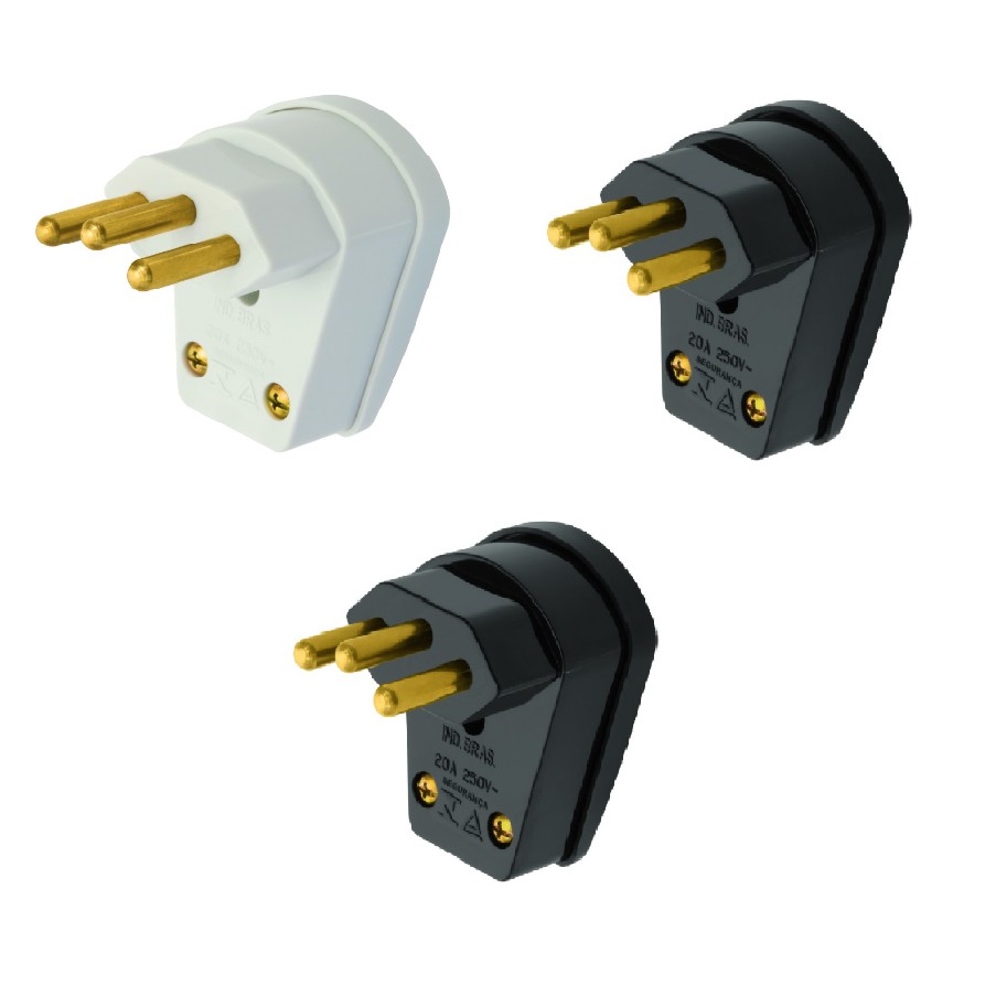 Plug de Tomada 20A ou 10A 90 Tomada Macho Original FAME | Shopee Brasil