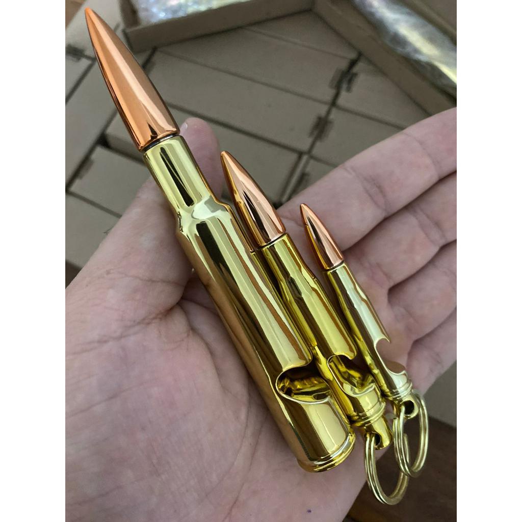 Abridor .50 Bala Réplica Banhada a Ouro 18k Maciço (15 cm) Chaveiros ...