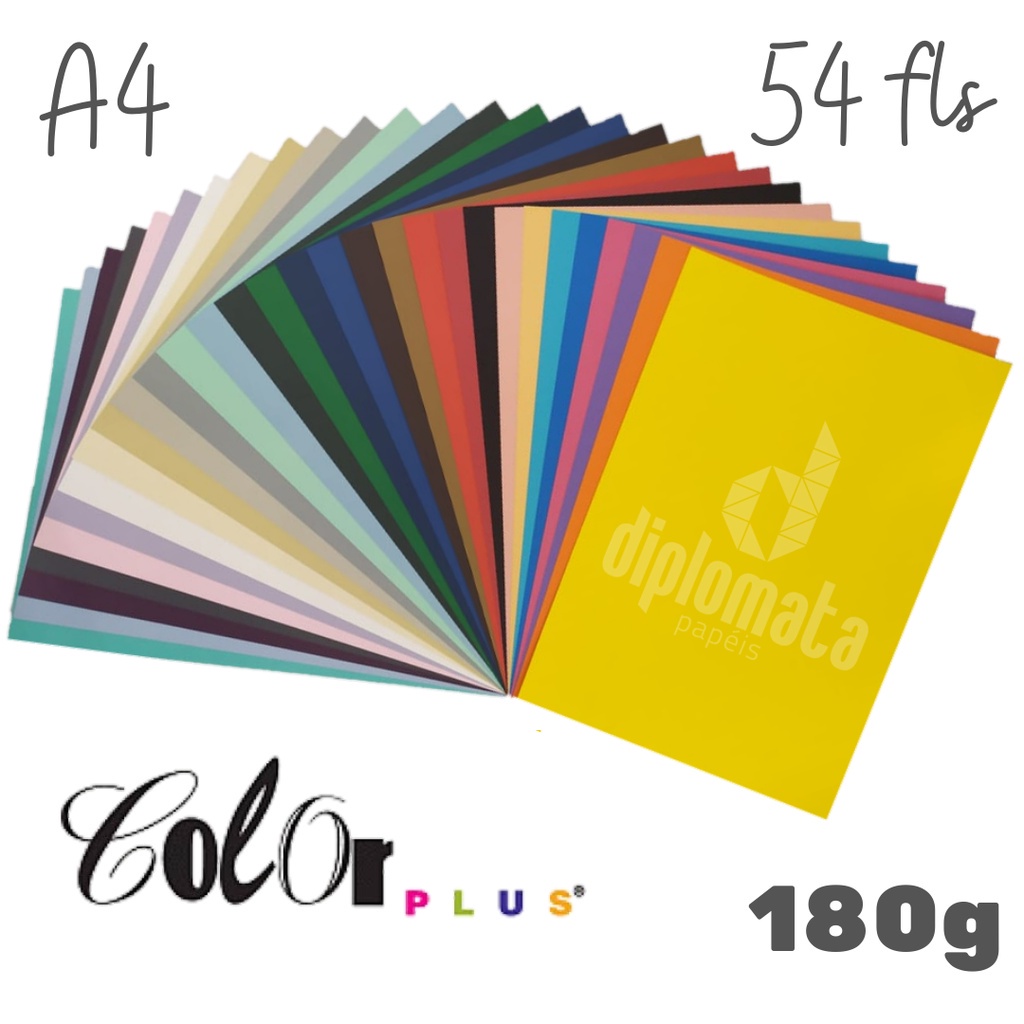 Papel Color Plus 180g Original Blendpaper (54 Fls A4) Colorido na Massa ...