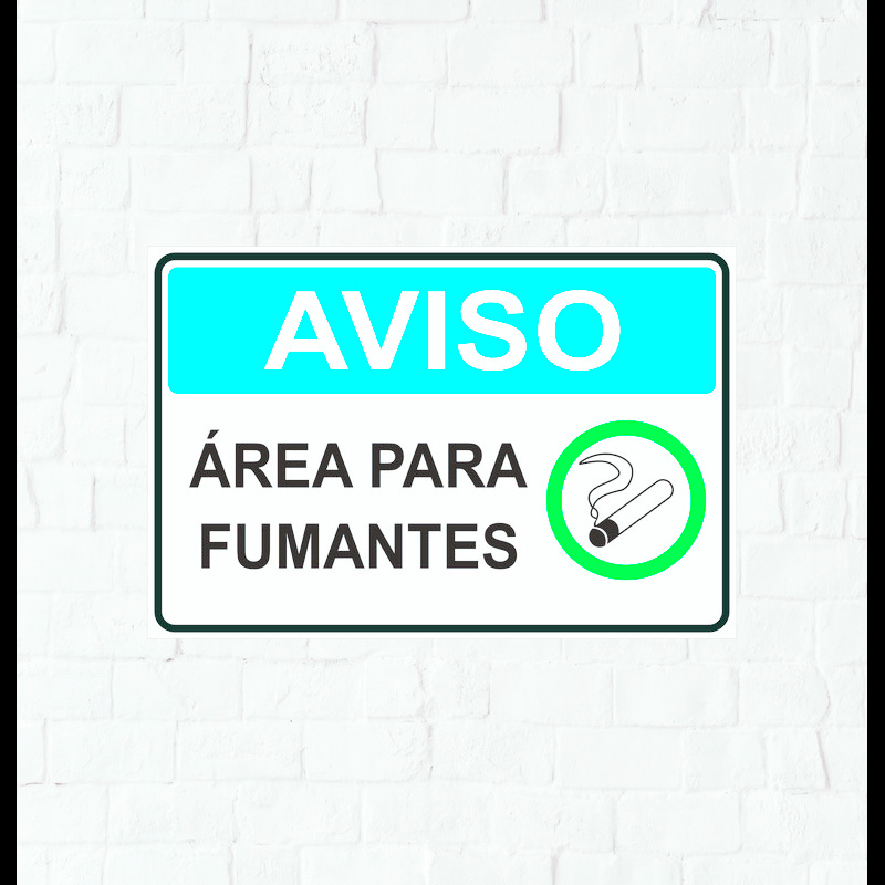 Placa De Sinalização Pvc Aviso Área Para Fumantes | Shopee Brasil