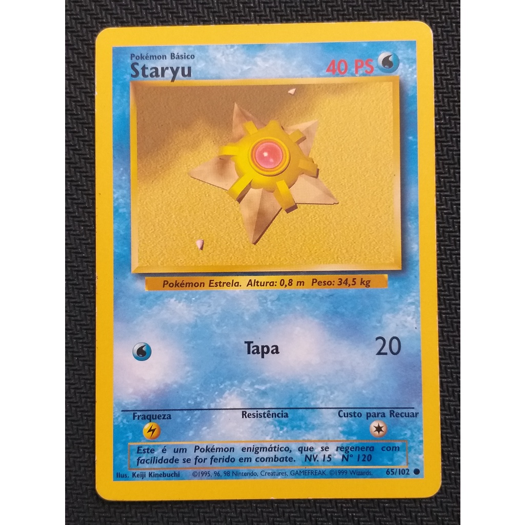 Carta Pokémon TCG - Staryu 65/102 - Base Set - Antiga e Original ...