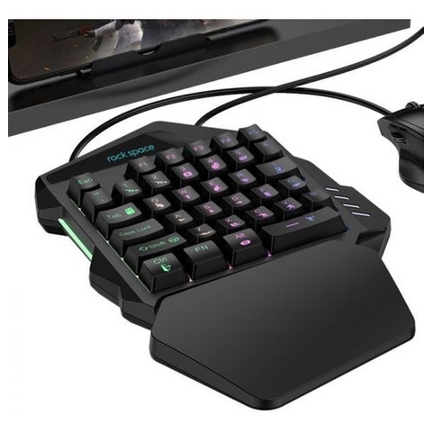 TECLADO ONE HAND ROCK SPACE KEYBOARD BLUETOOTH LUZ RGB I4 | Shopee Brasil
