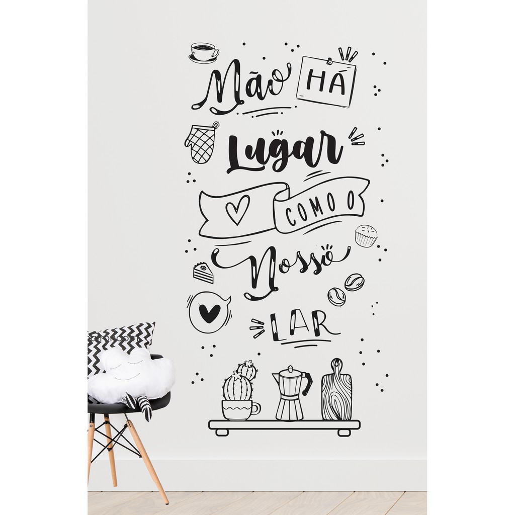 Adesivo lettering para parede, madeiras, mdf, vidros, Não há lugar como ...