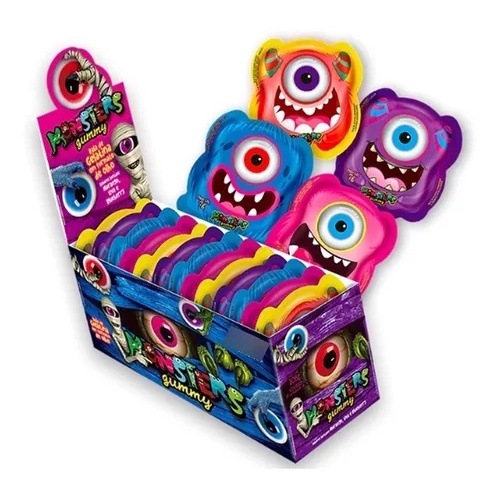 Display 15 unidades Monsters Gummy Balas De Gelatina Sabores Sortidos ...
