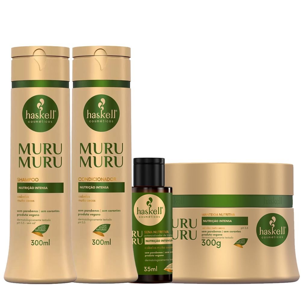 Kit Murumuru Haskell Pequeno Shampoo Condicionador Máscara e Seiva | Shopee Brasil