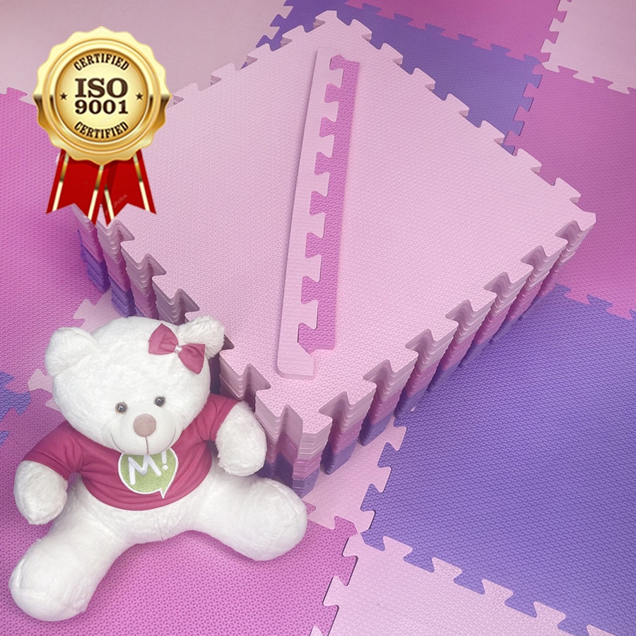 Kit 16 Tapete Tatame Eva Infantil Bebe 50x50x1cm Cores Menina C/ Bordas ...