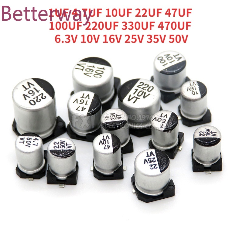 10Pcs/5Pcs SMD Capacitor Eletrolítico Alumínio 1UF 4.7UF 10UF 22UF 47UF 100UF 220UF 330UF 470UF ...