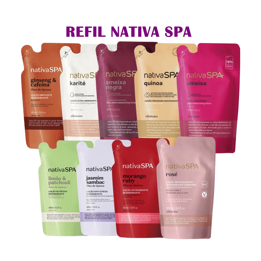 Refil Hidratante Corporal Nativa Spa Ameixa Quinoa Caviar 400ml ...
