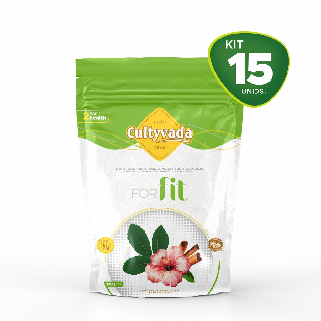 Kit 15 unidades Chá Emagrecedor Fitness Natural Forfit Cultyvada 100 ...