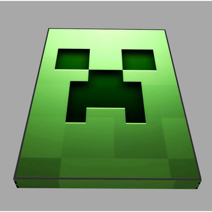 Quadro Decorativo Gamer 3D Minecraft Criper Creeper 40mm profundidade ...