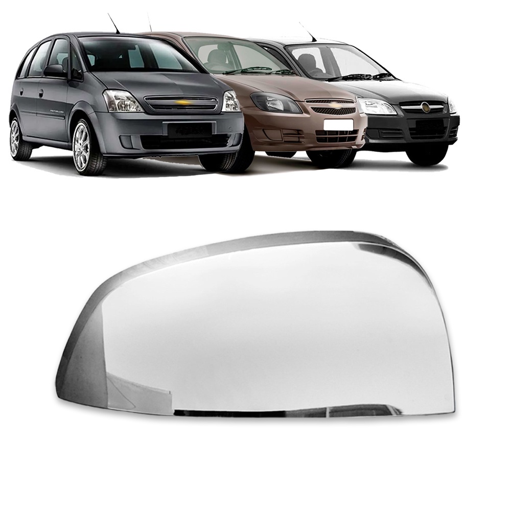 Aplique Cromado para Capa Retrovisor Celta 2007 2008 2009 2010 2011 2012 2013 2014 Prisma 2007 ...