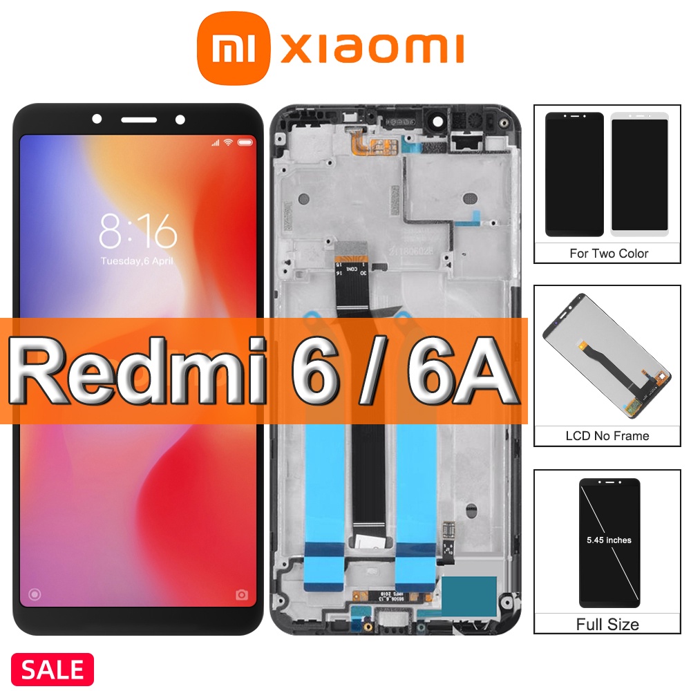 Tela Touch Frontal Display Xiaomi Redmi 6A Com Aro LCD Touch | Shopee ...