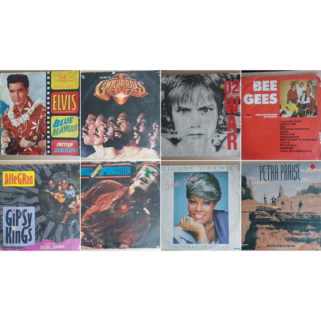 disco de vinil lp Elvis Commodores Dionne Warwick Bee Gees Gipsy Kings ...