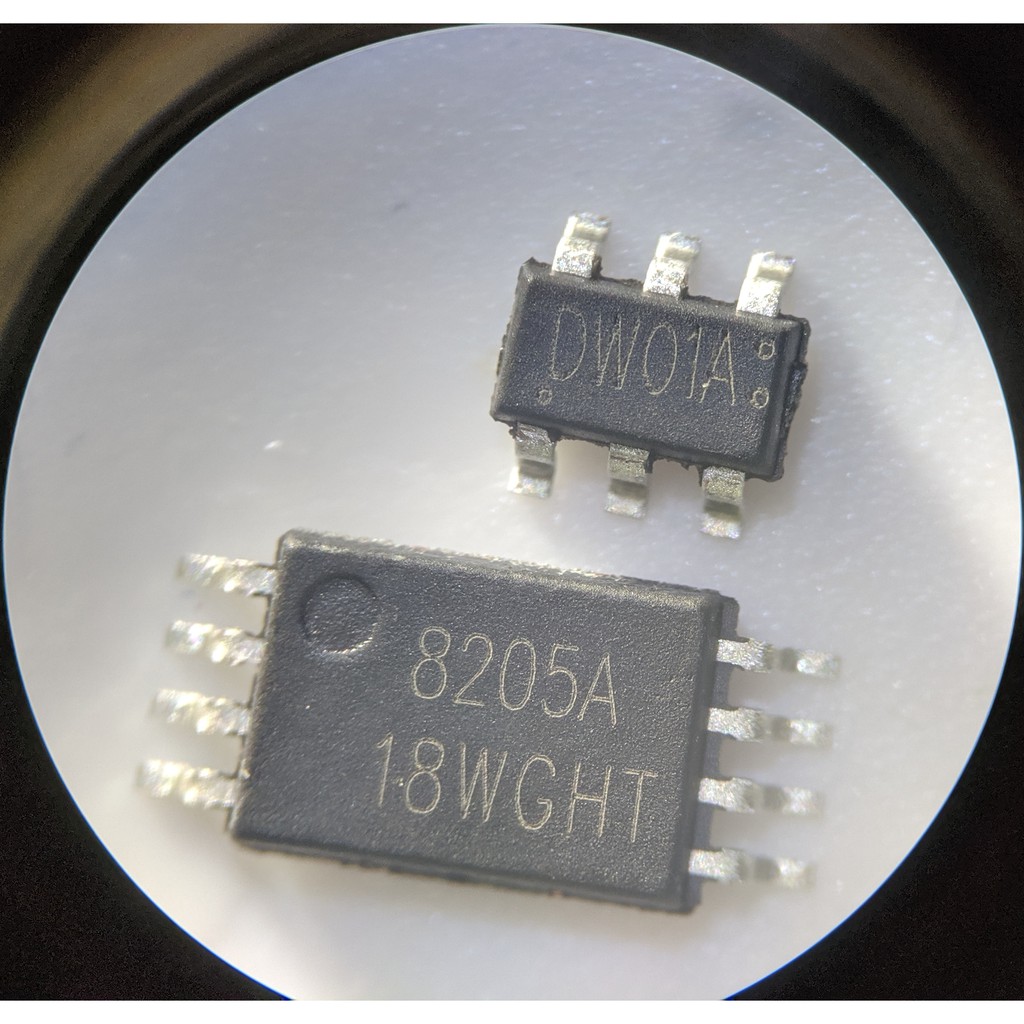 Kit 10 CI DW01 + 10 8205 Circuito Integrado DW01A + mosfet duplo 8205A ...