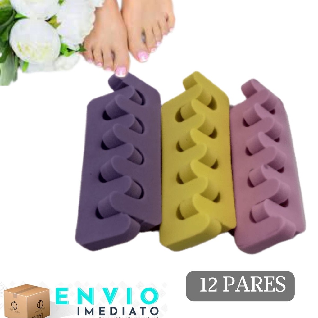 Kit 12 Pares Separador Dedos Pés Eva Pedicure Reutilizável | Shopee Brasil