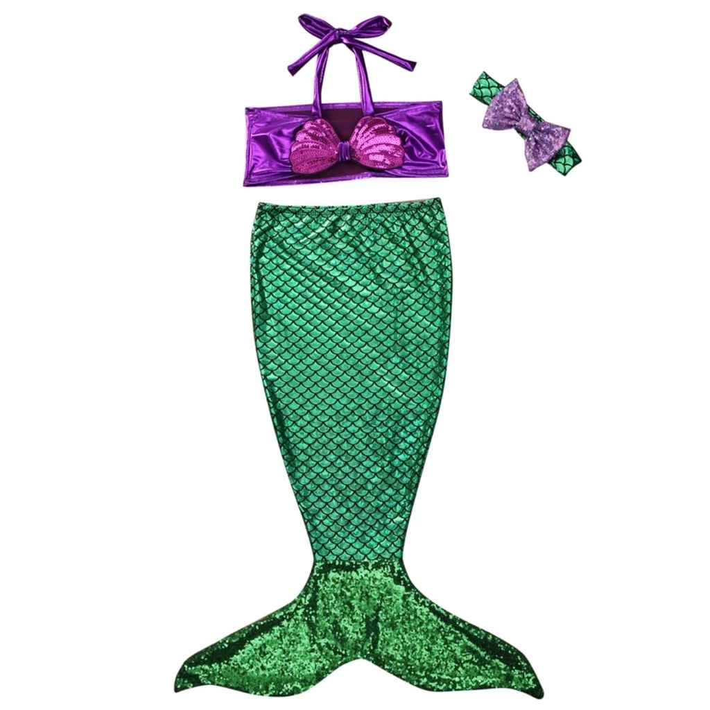 Fantasia Infantil Sereia Ariel Cauda de Sereia Infantil Pequena Sereia ...