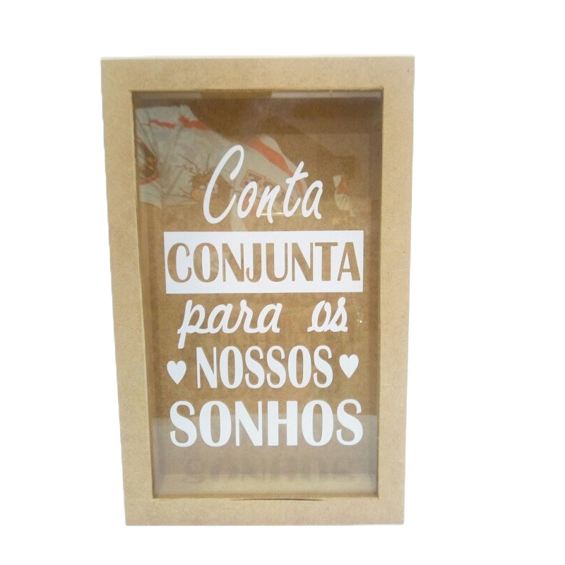 Caixa Quadro Cofre Do Casal Personalizado Conta Conjunta 27x17cm ...