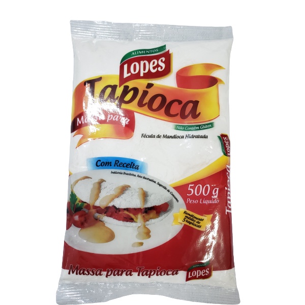 Tapioca Semipronta Alimentos Lopes 500Gr Fécula Mandioca | Shopee Brasil