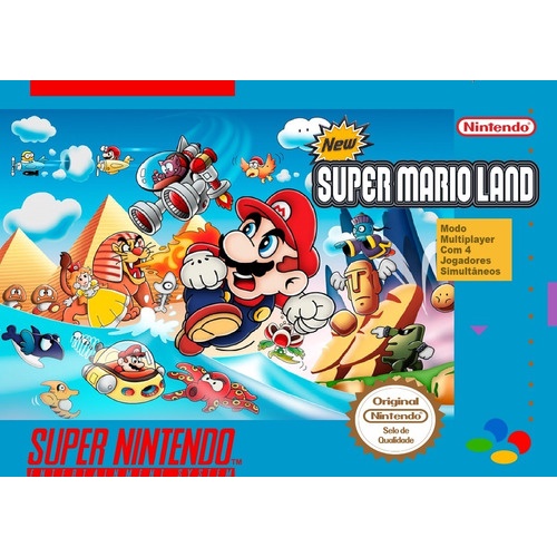 New Super Mario Land - Box Traduzida do Jogo (super Nintendo) | Shopee ...